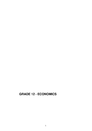 Grade 12 Economics Notes - GRADE 12 - ECONOMICS CHAPTER 9: Economic ...