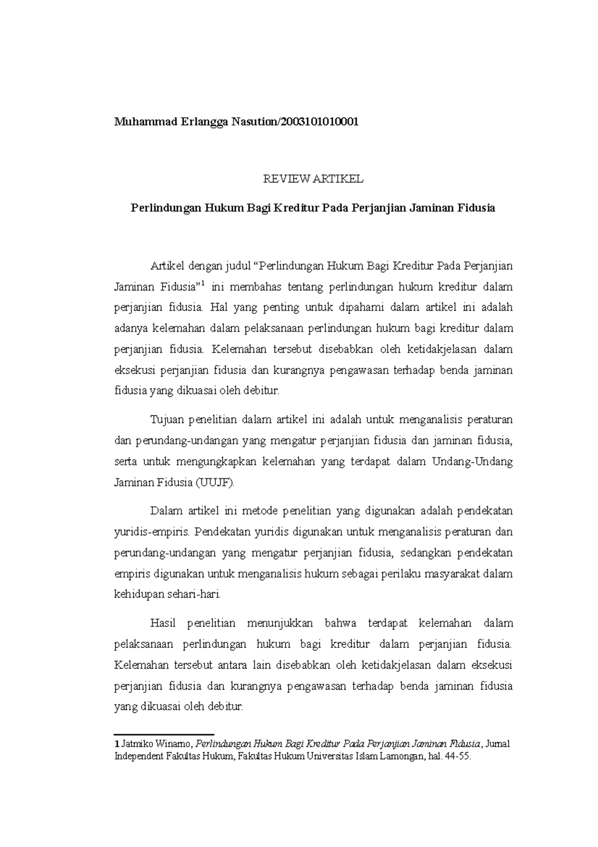 H. Jaminan Muhammad Erlangga Nasution 2003 101010246 - Muhammad ...