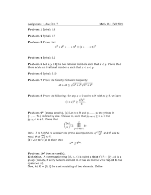 Problem Sheet 3 - (You may use all results we proved in this chapter. Be sure to know which ones ...