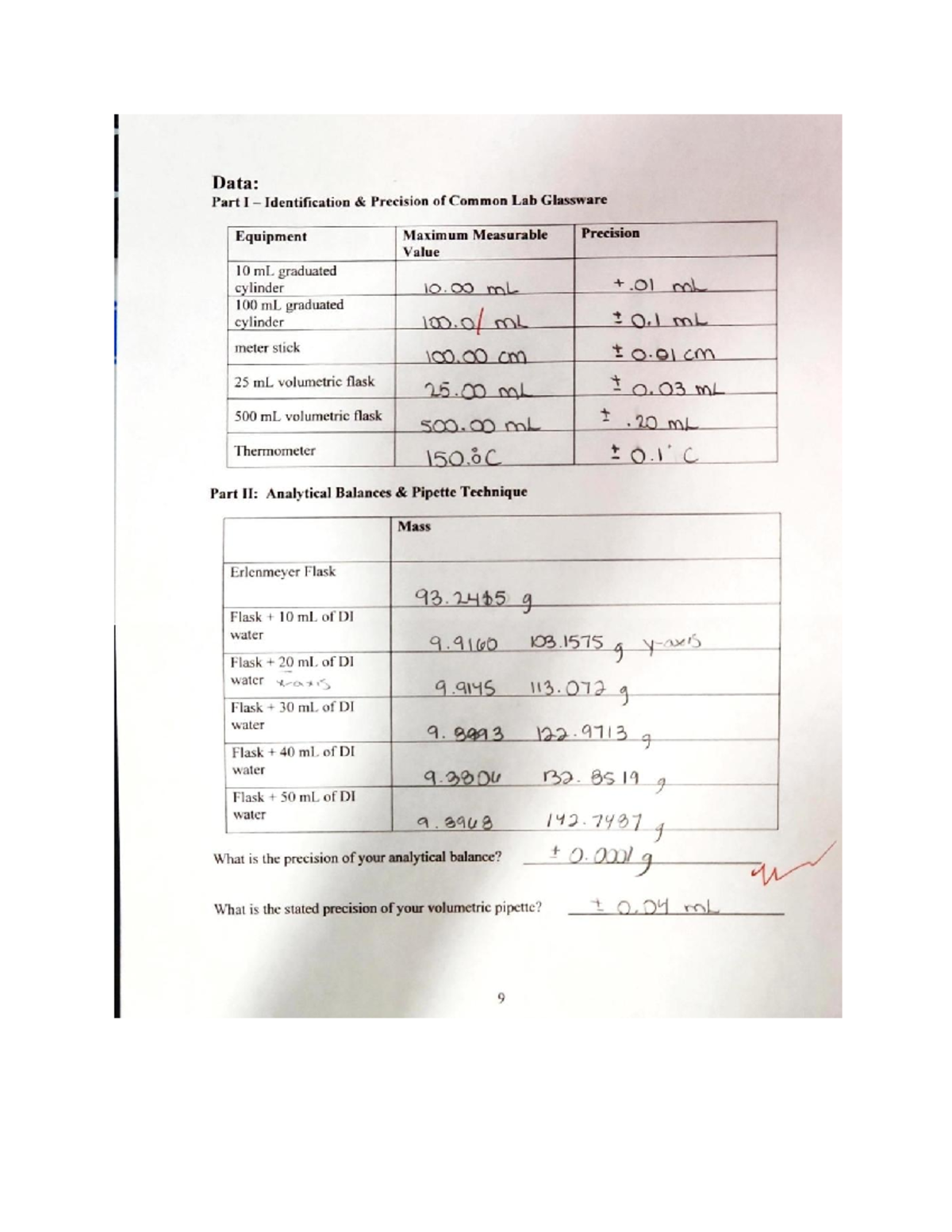 Lab 1 Post-Lab Intro to Lab Techniques - CHM 1045C - Studocu