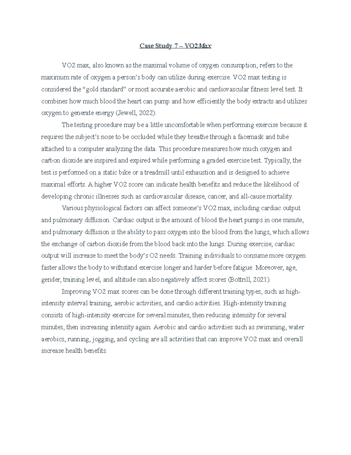 Case Study 7 - V02 - Case Study 7 – VO2Max VO2 max, also known as the ...