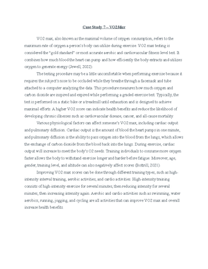 Case study 3 - Exercise testing and prescription: Case Study 3 Read ...