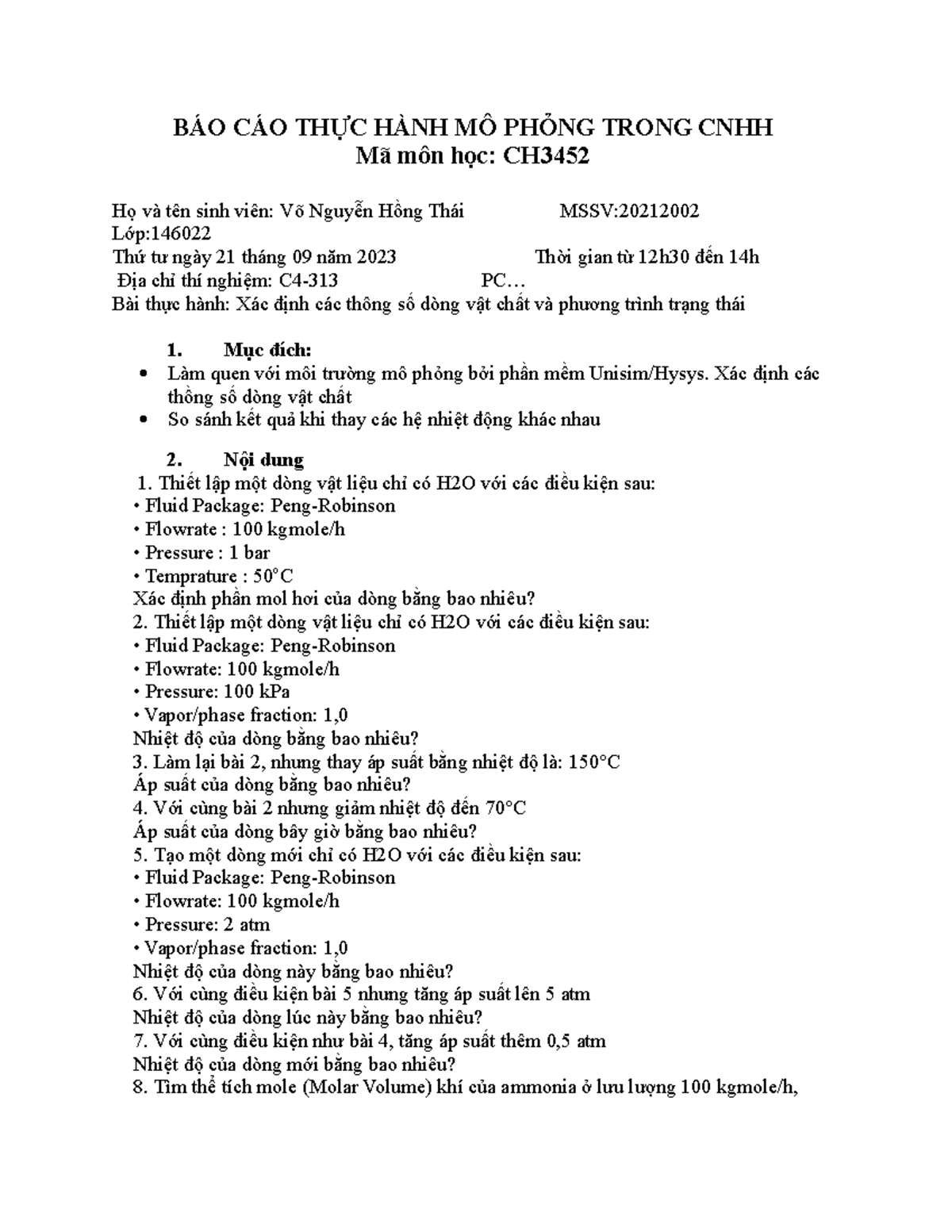 BÁO CÁO THỰC HÀNH MÔ PHỎNG Trong CNHH - BÁO CÁO THỰC HÀNH MÔ PHỎNG ...