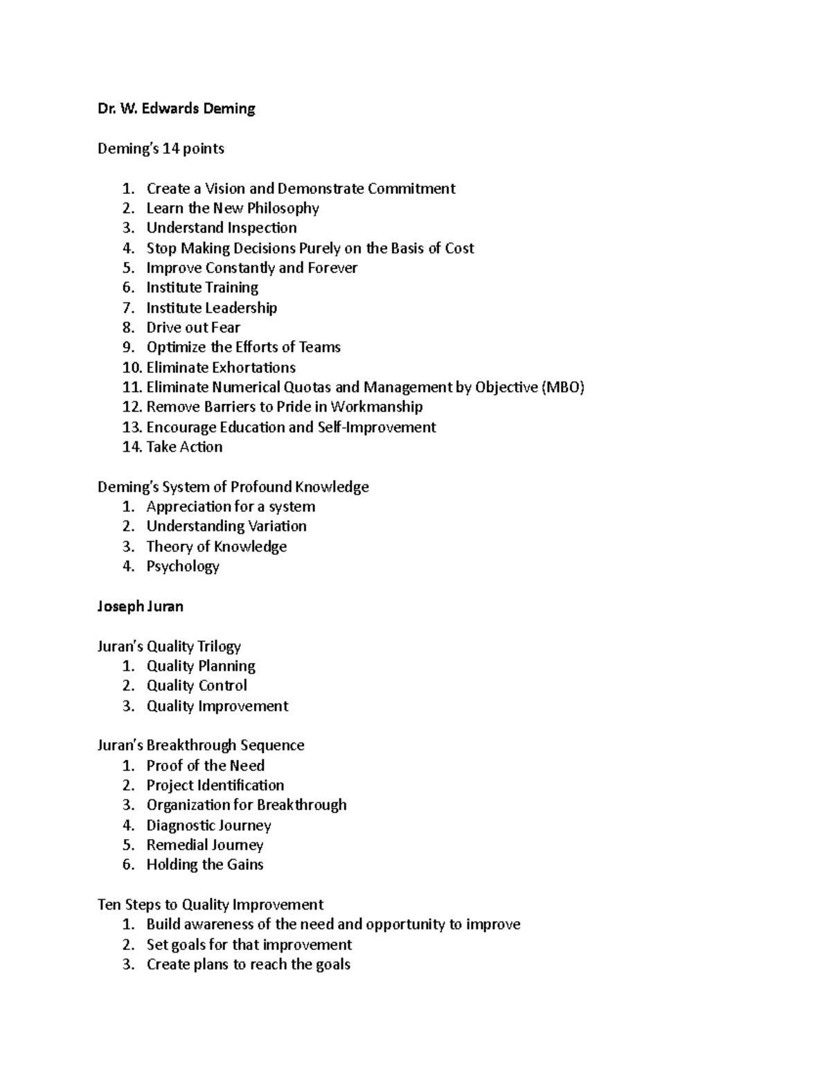 Tqm guide for concept mapo - Dr. W. Edwards Deming Deming’s 14 points ...