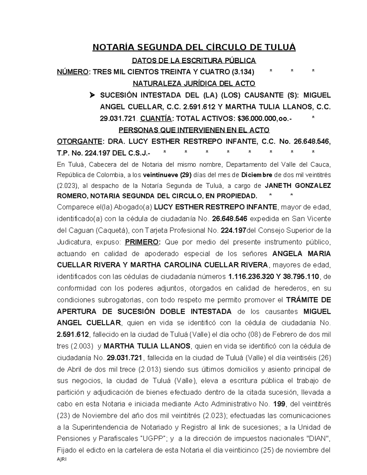 DRA- LUCY Esther Restrepo Infante - SUCE Intes - Miguel Angel Cuellar Y ...