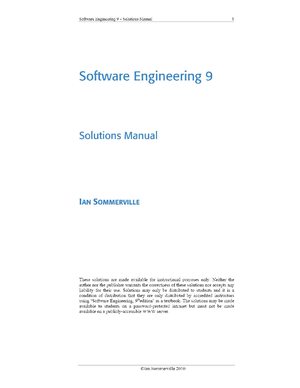 Software Engineering 10th Edition by Sommerville Solution Manual ...