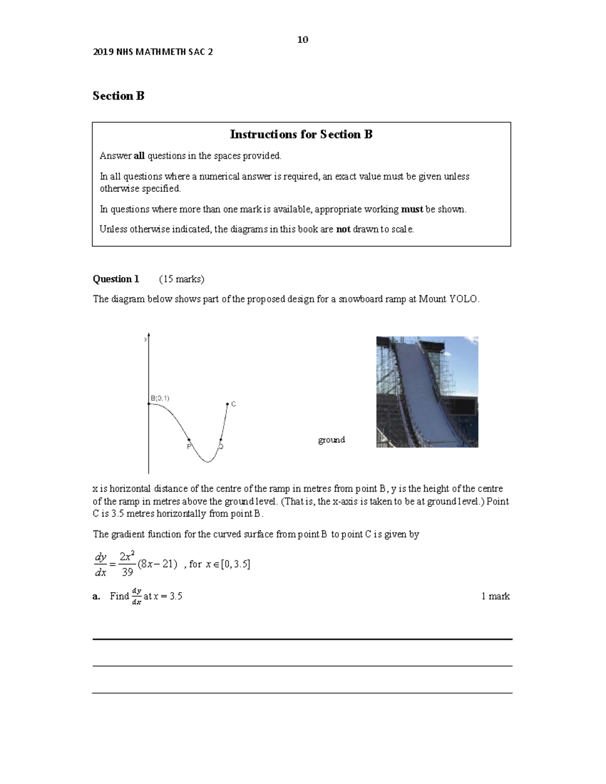 Nos sac - methods pratice sac - 2019 NHS MATHMETH SAC 2 Section B ...