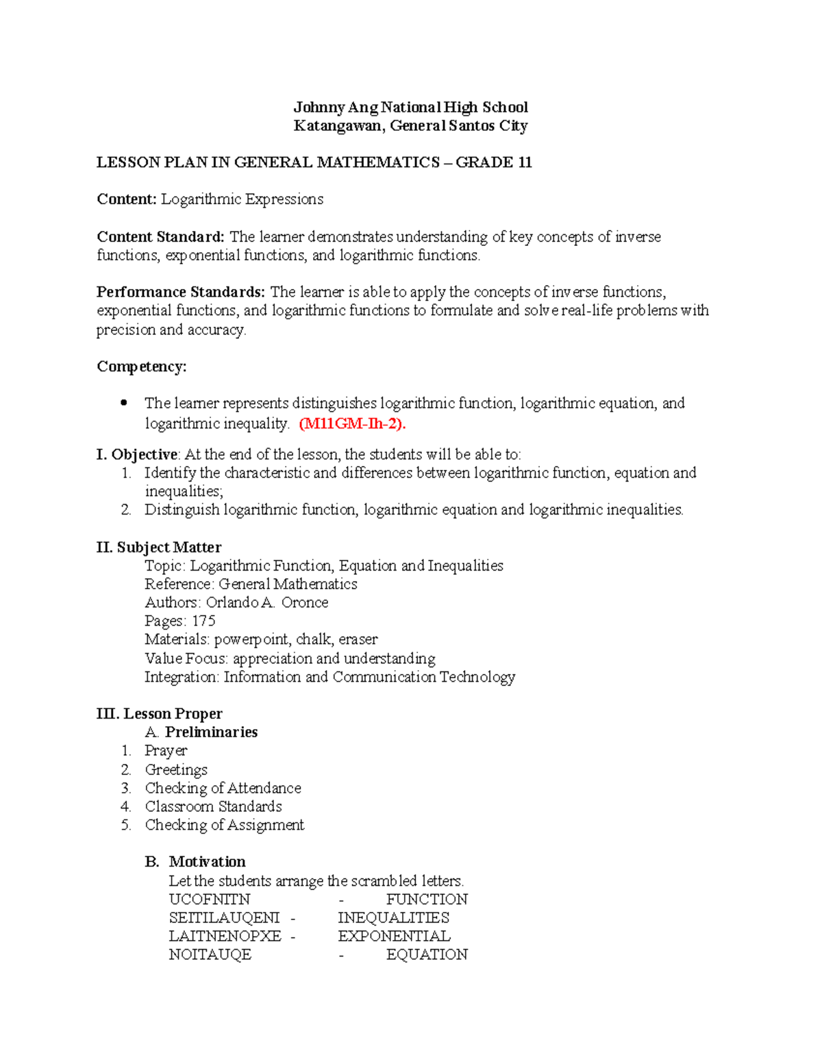 Ih-2 - math - Johnny Ang National High School Katangawan, General ...