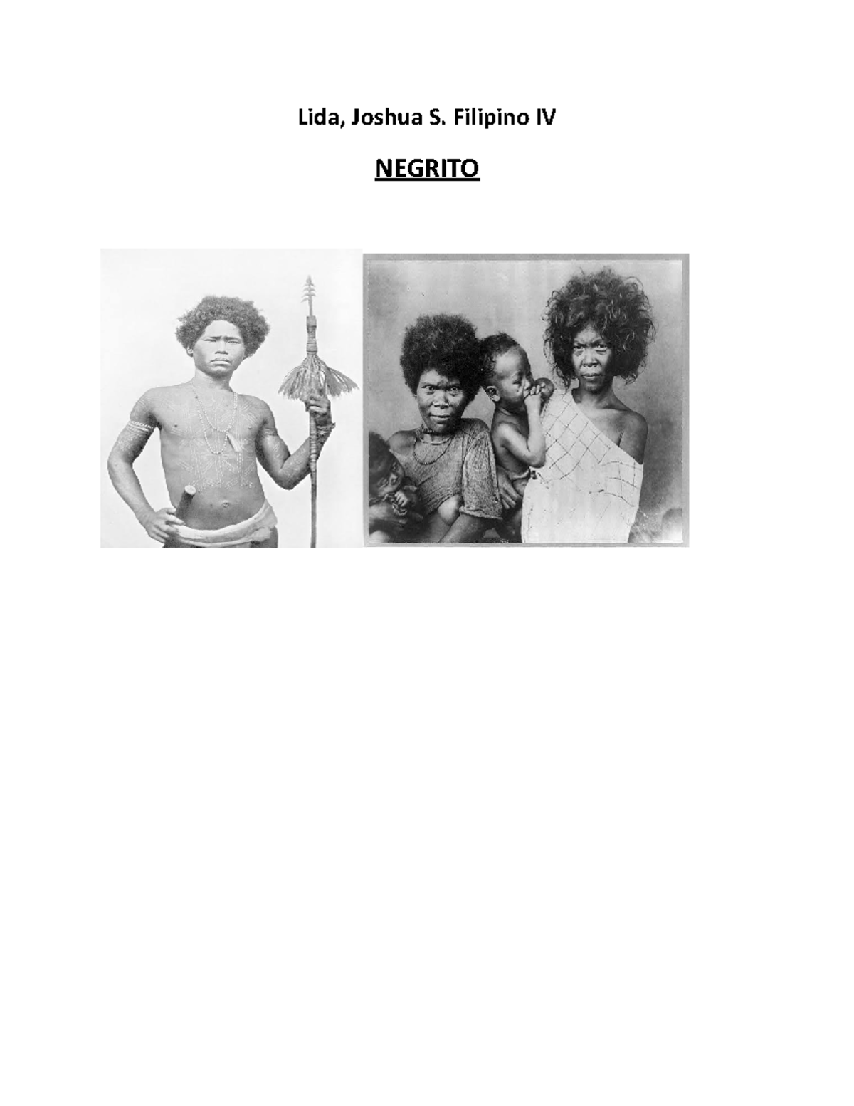 Lida-Joshua-S - FHBNGBJAHG.J - Lida, Joshua S. Filipino IV NEGRITO ...