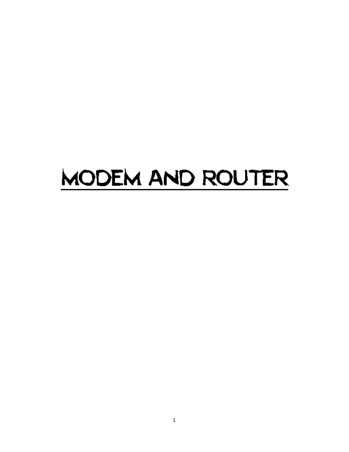 Modem and router according to computer hardware - MODEM AND ROUTER ...