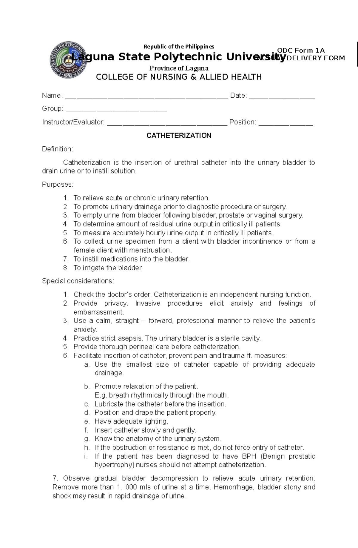 12 - Lecture and notes for nursing - Republic of the Philippines Laguna ...
