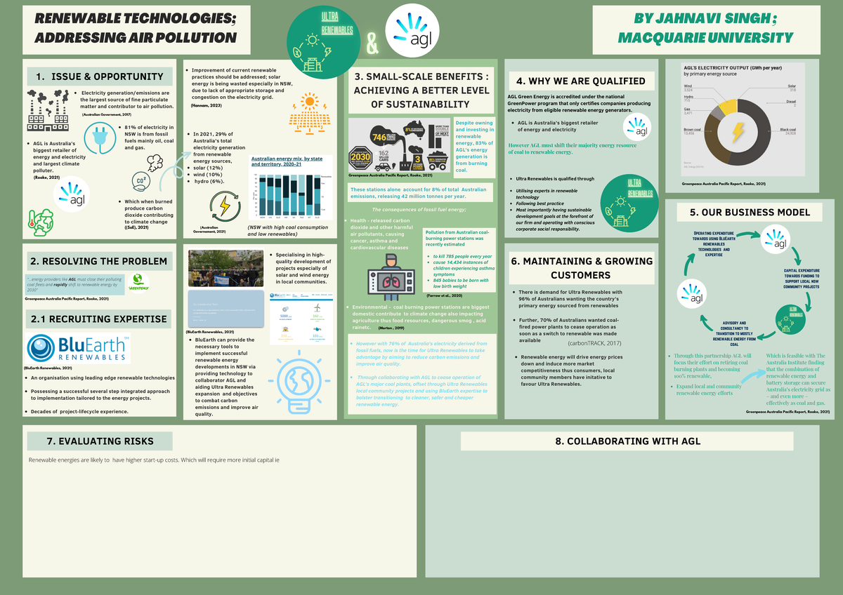 Green simple business model canvas poster - 1. ISSUE & OPPORTUNITY 3 ...