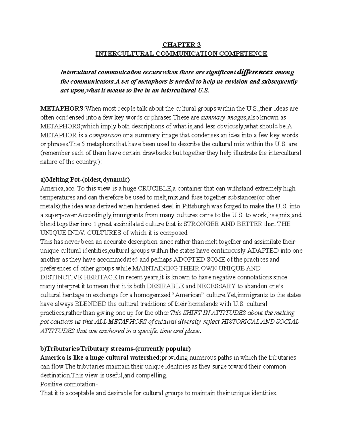 Chapter 3, Intercultural Communication Competence - CHAPTER 3 INTERCULTURAL COMMUNICATION ...