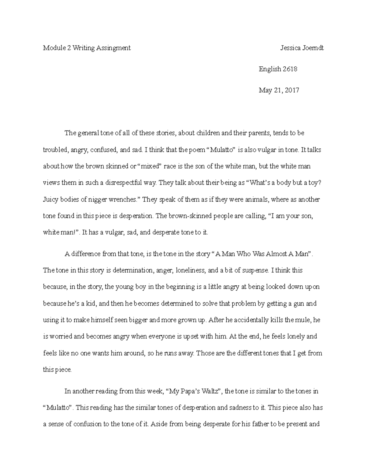 Module 2 Writing Assignment - Module 2 Writing Assingment Jessica ...