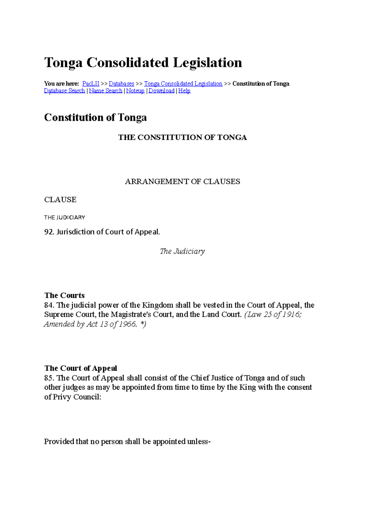 Tonga Constitution - Tonga Consolidated Legislation You are here ...