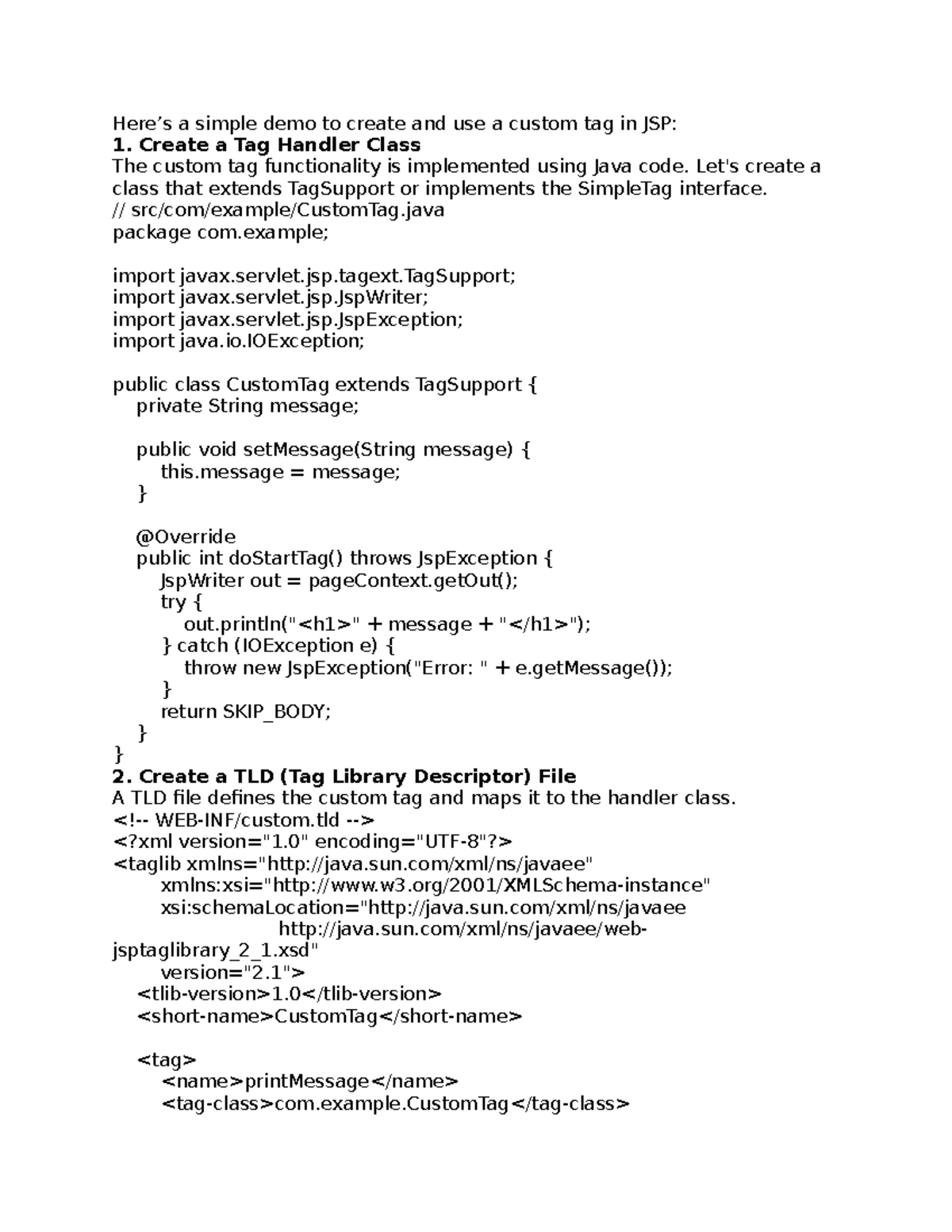 JSPCustom Tag 01 - Tutorial hướng dẫn làm các tag trong web Servlet ...
