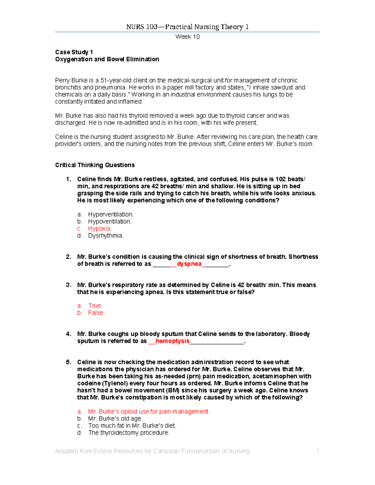 Case Study 1-Week 10-Students - NURS 103—Practical Nursing Theory 1 ...