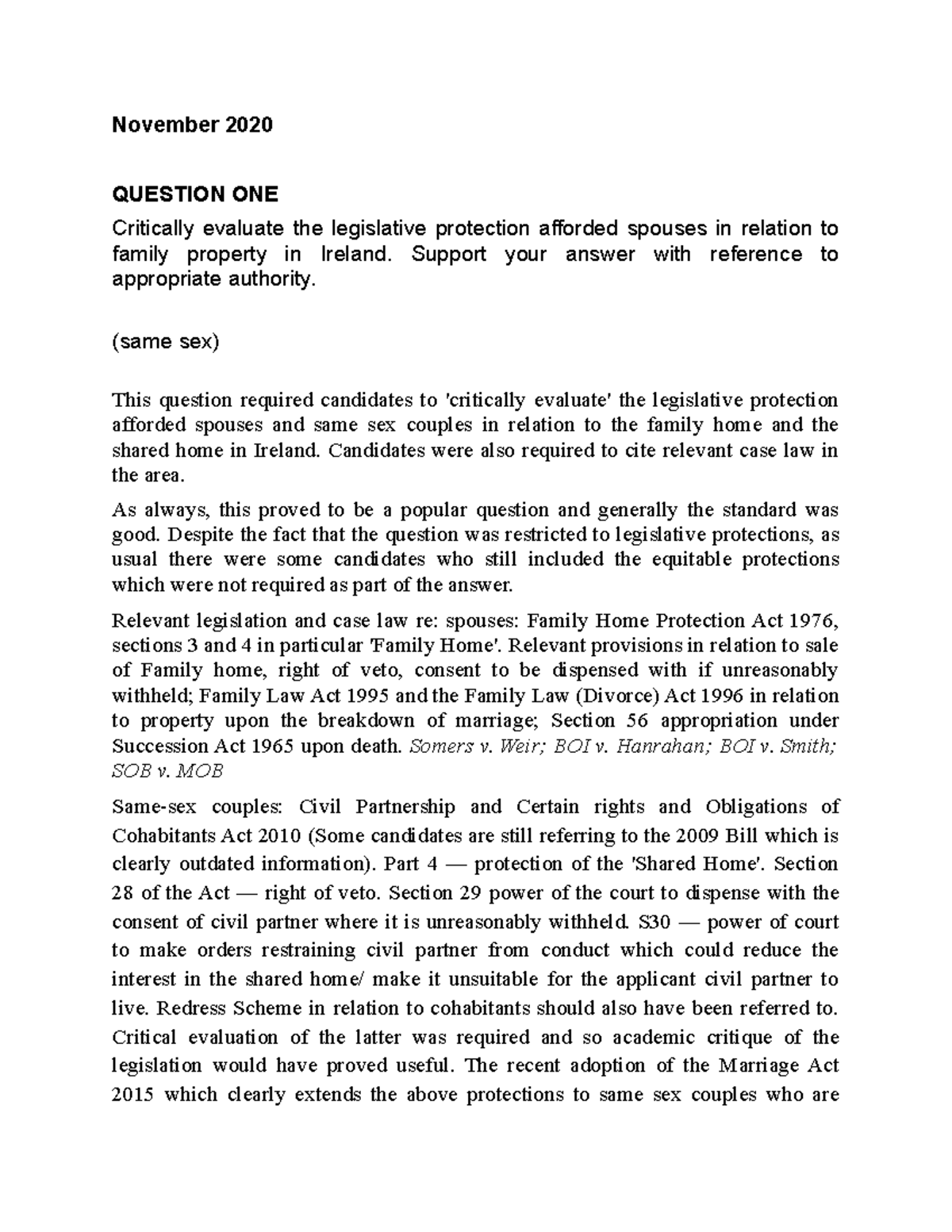 FE1 Property Exam Questions Spring 2021 November 2020 QUESTION ONE fe1-property-exam-questions-spring-2021-november-2020-question-one