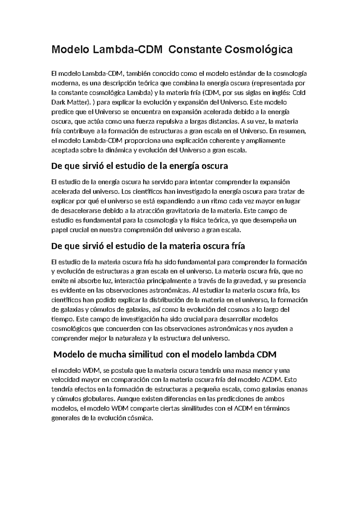 Modelo Lambda - Modelo Lambda-CDM Constante Cosmológica El modelo ...