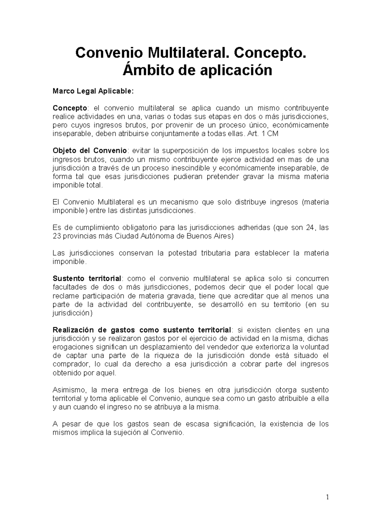 Convenio Multilateral Comentario - Convenio Multilateral. Concepto ...