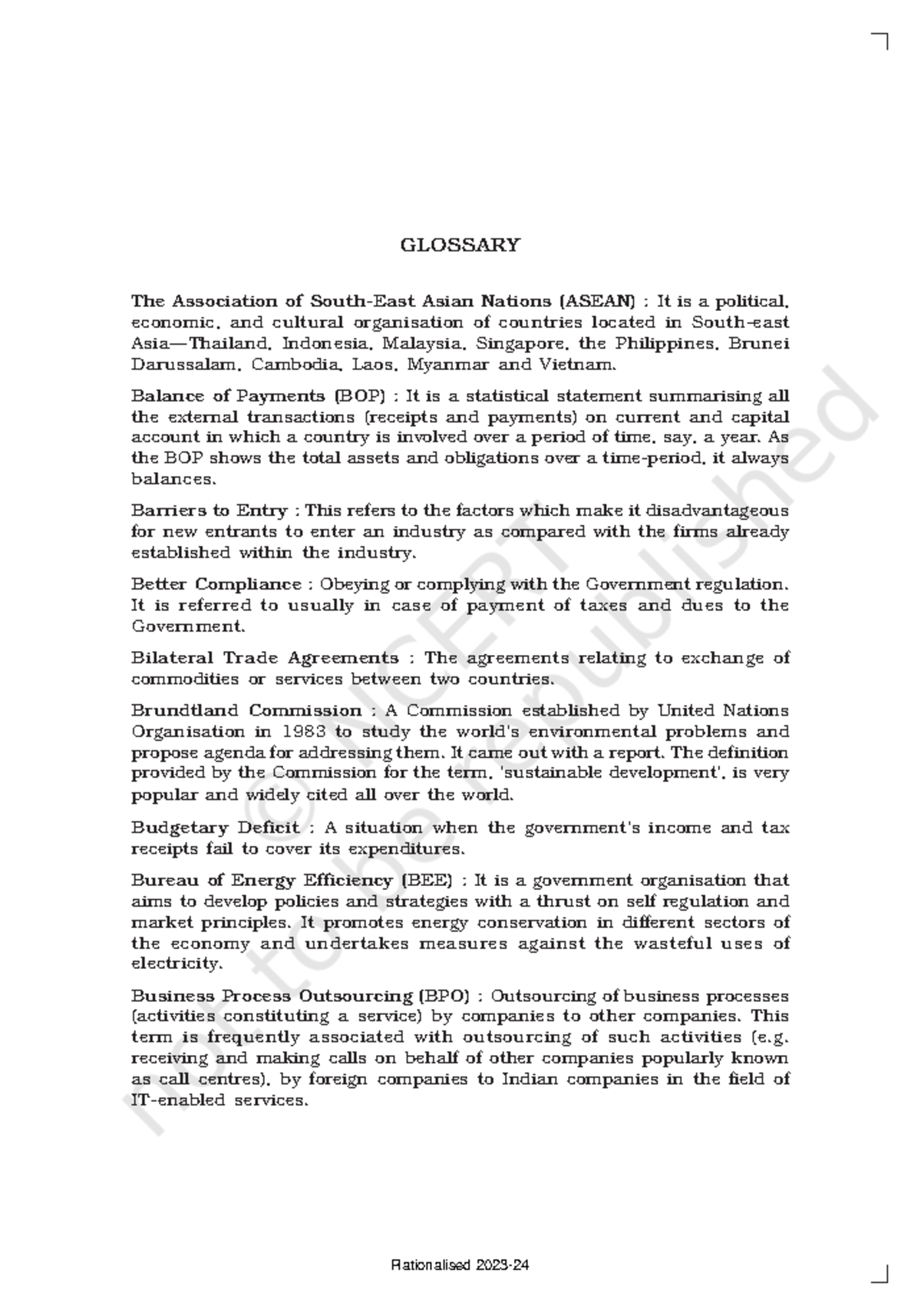 Glossary class 11 eco - GLOSSARY 151 GLOSSARY The Association of South-East Asian Nations (ASEAN ...