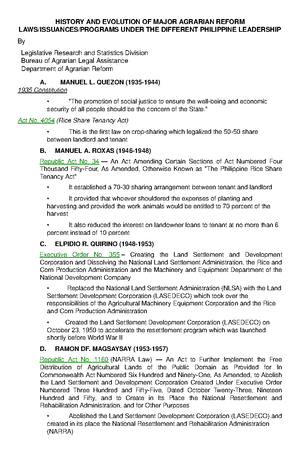 RA 6657 CARL Cases - Republic Act No. 6657: Comprehensive Agrarian ...