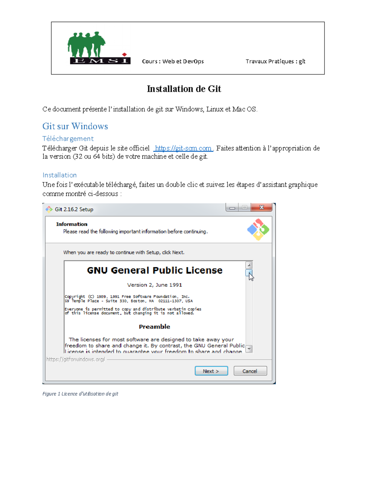 0 Installation de Git - Installation de Git Ce document présente l’installation de git sur ...