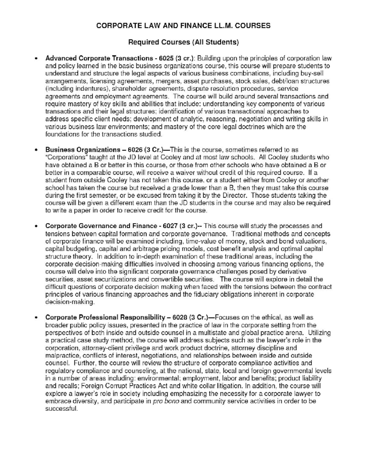 Corporate Law and Finance course descriptions - BLAW 2001 - Studocu