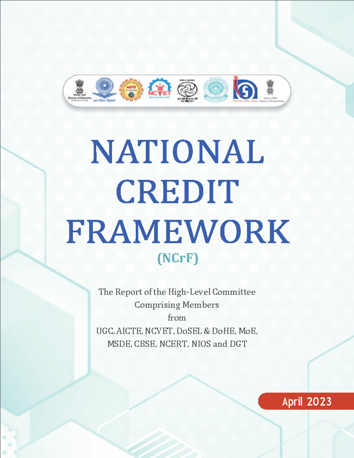 National-Credit-Framework - (NCrF) The Report of the High-Level ...