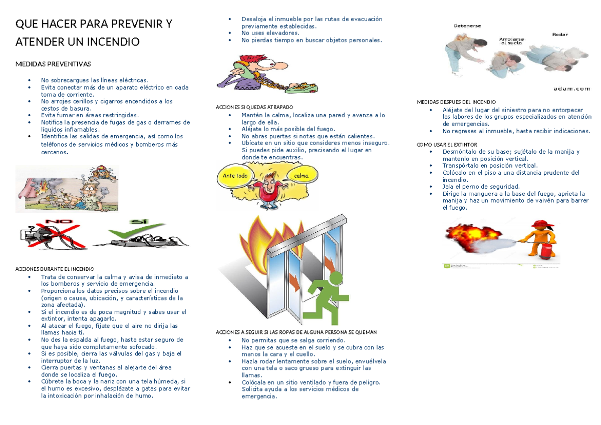 Prevenir un incendio - QUE HACER PARA PREVENIR Y ATENDER UN INCENDIO ...