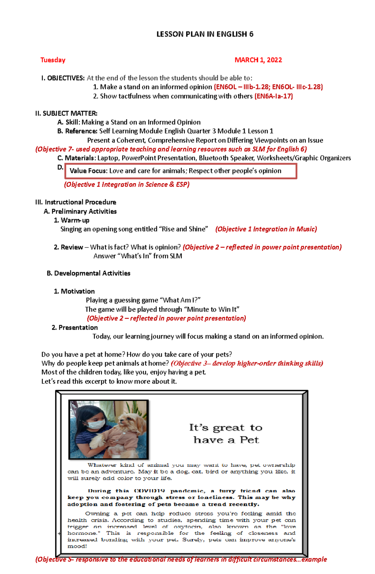 CO1 Lesson PLAN IN English 6 Q3 Week 1 for demo teaching by Simeon ...