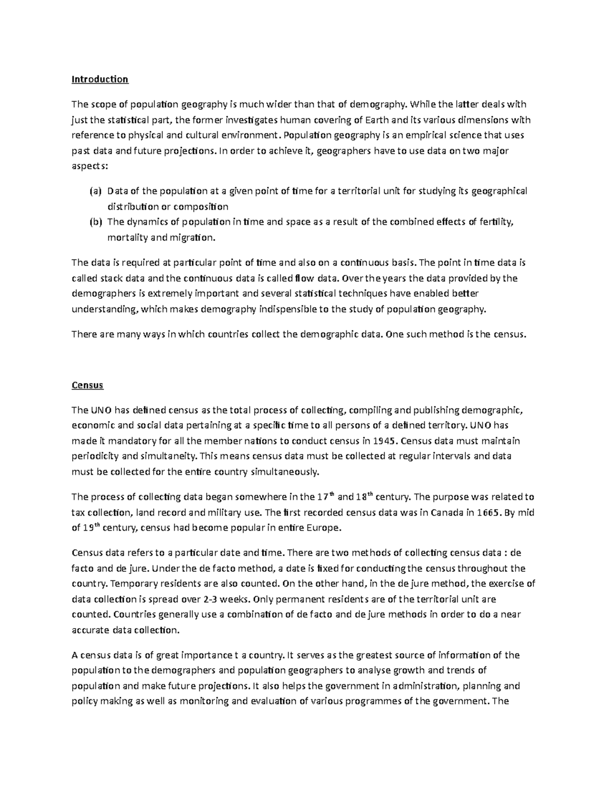 Pop Geo Assignment - evolution of census - Introduction The scope of ...