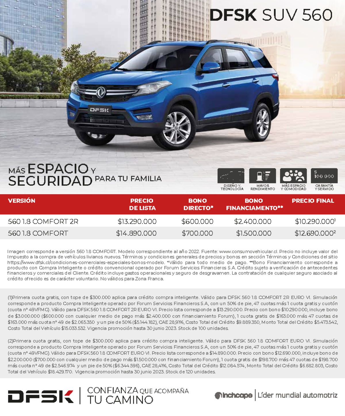 Suv 560 - ... - 560 1 COMFORT 2R $13.290 $600 $2.400 $10.290 1 560 1 COMFORT $14.890 $700 $1.500 ...