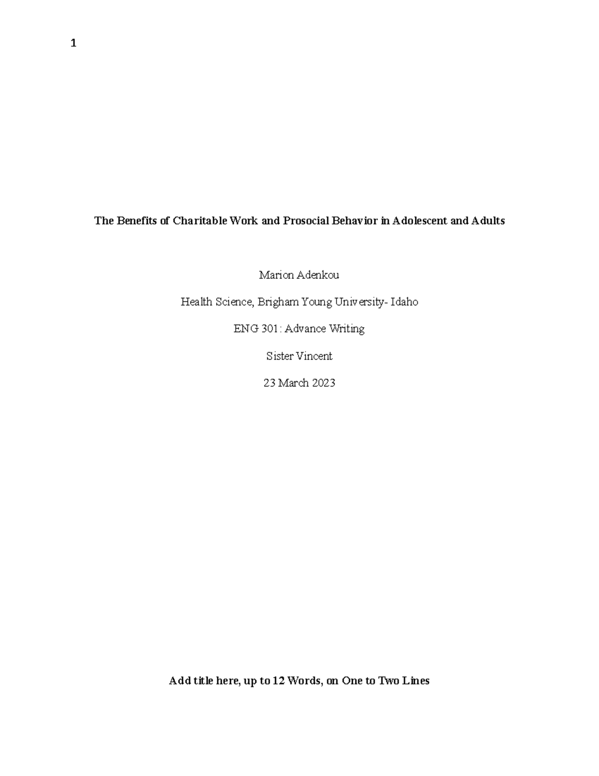 Eng301 document apa Format Guide 01 (1)23 March 2023 - 1 The Benefits ...