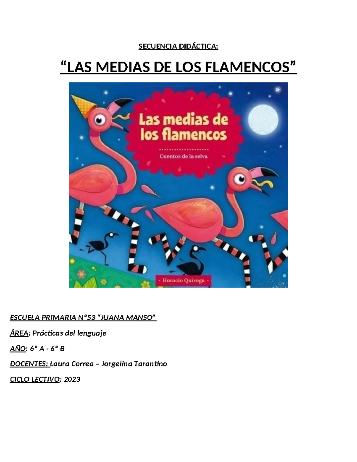 Las medias de los flamencos 6to 2023 - SECUENCIA DIDÁCTICA: “LAS MEDIAS ...