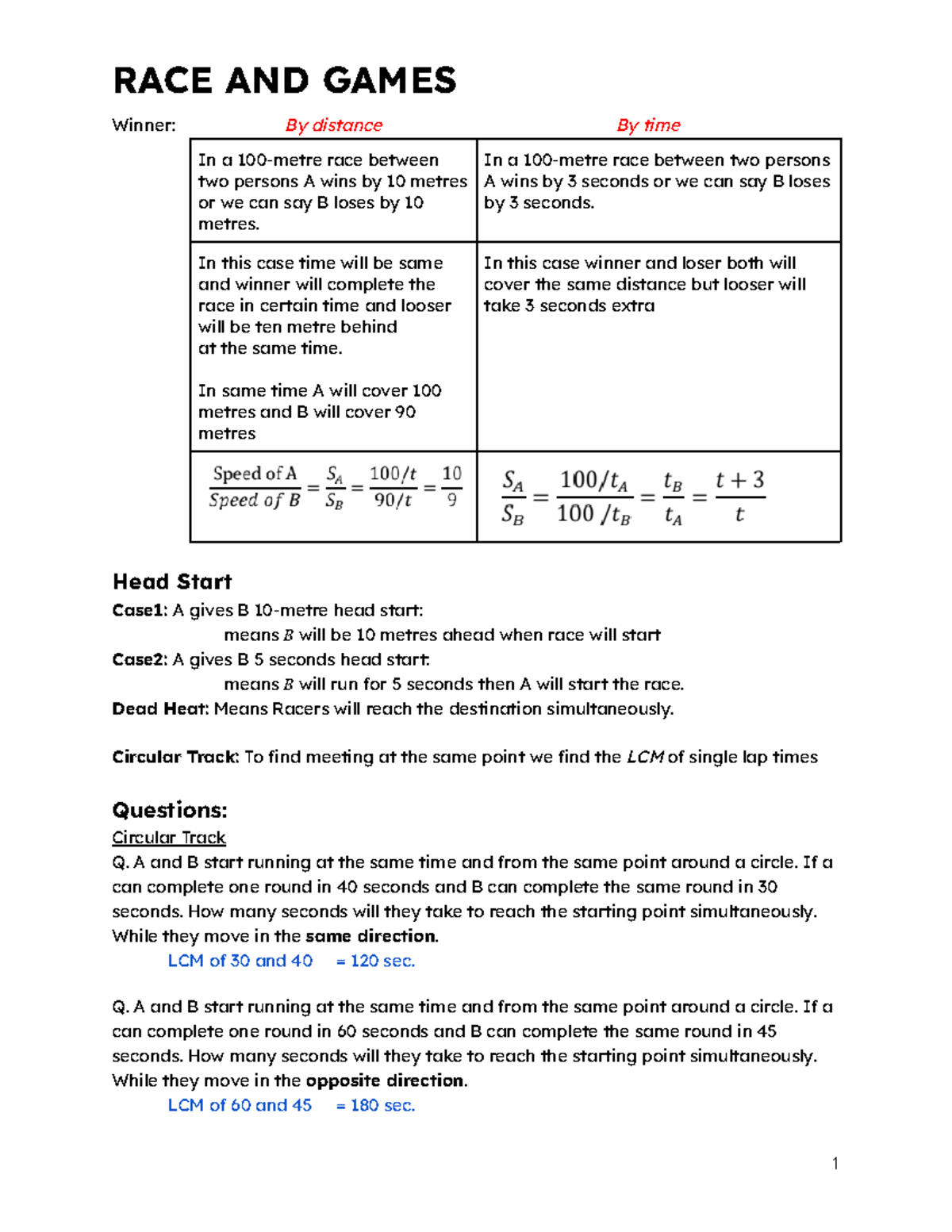 RACE AND Games - Staff selection commission (SSC) - RACE AND GAMES ...