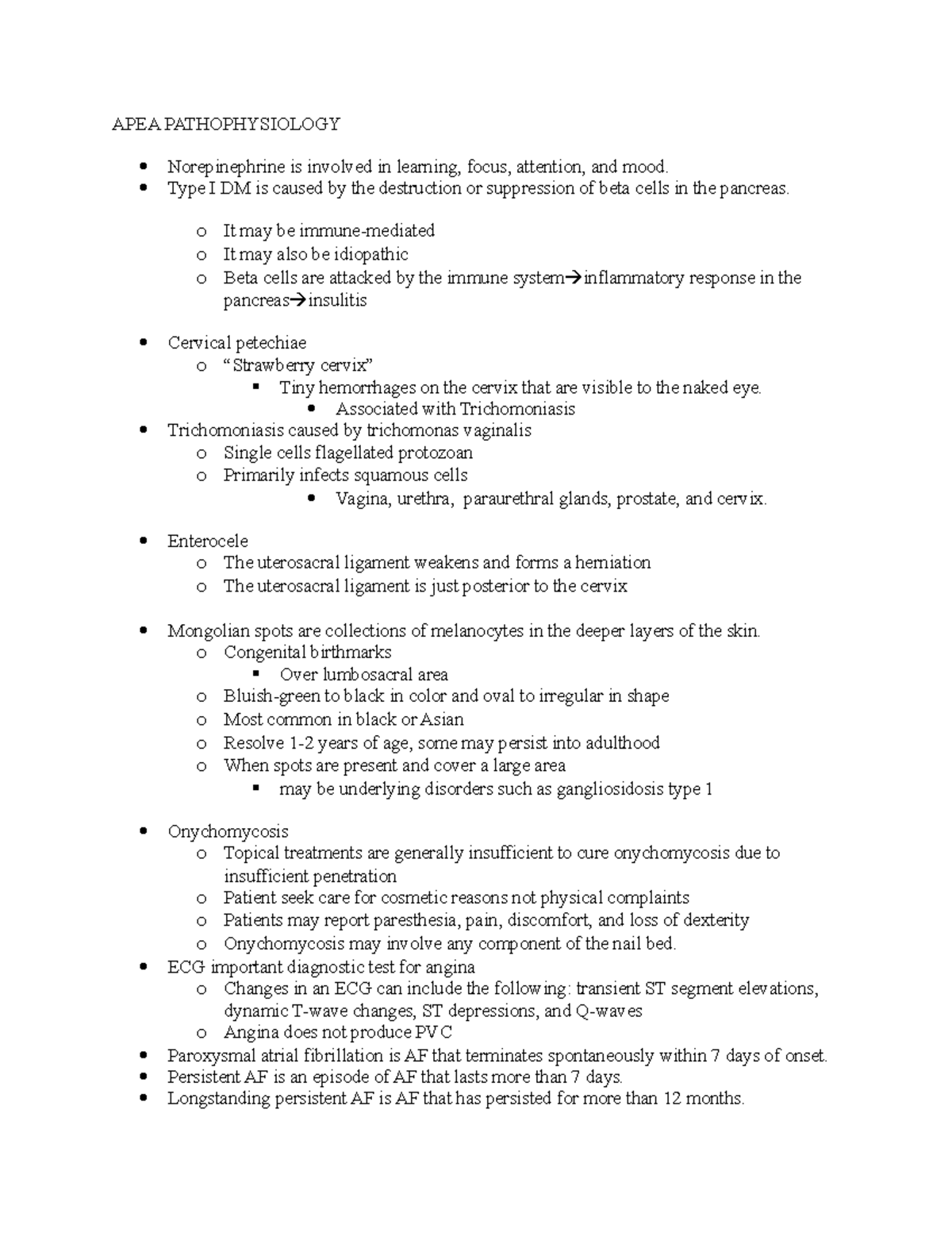APEA Pathophysiology - practice apea notes - APEA PATHOPHYSIOLOGY ...