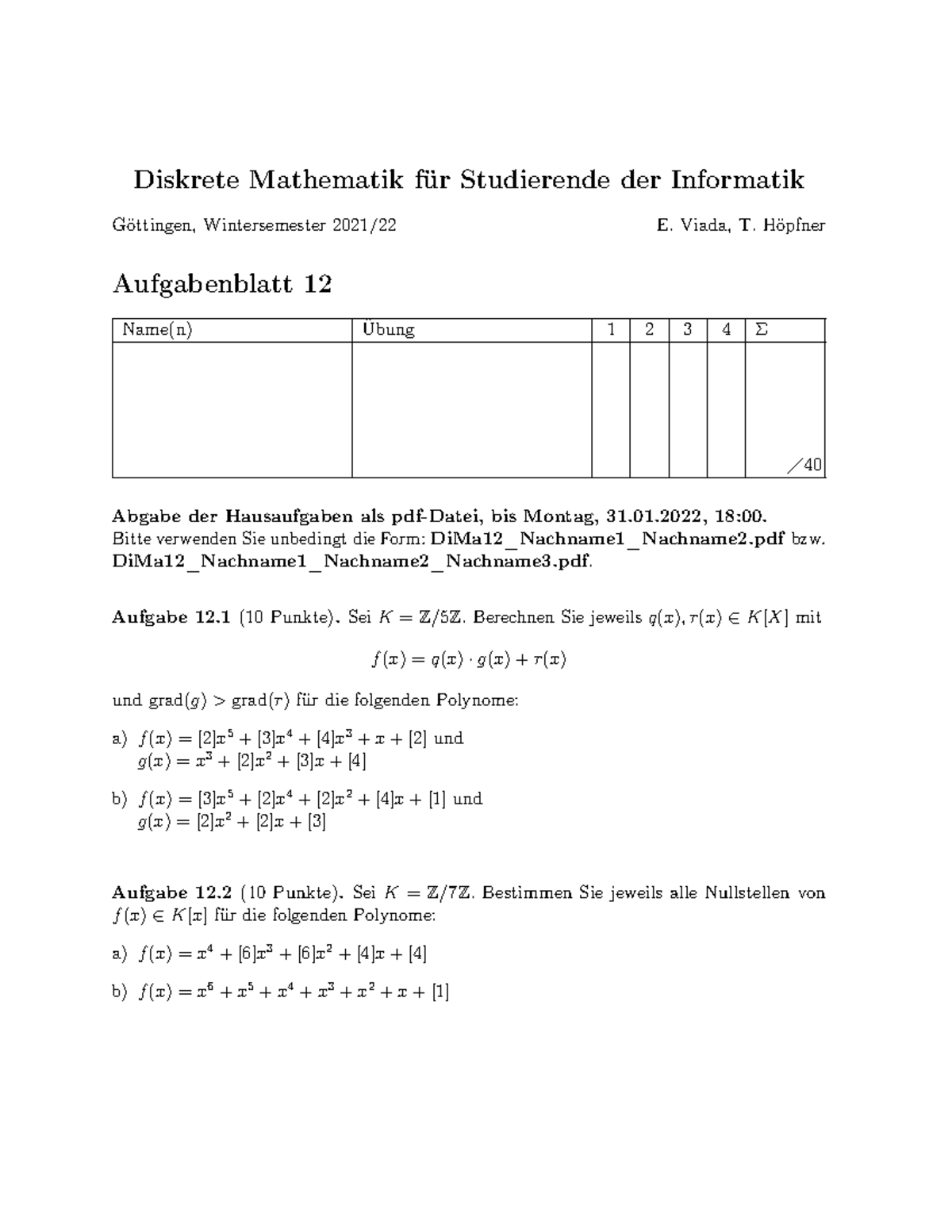 Di Ma12 - Di Ma12 - Diskrete Mathematik für Studierende der Informatik ...