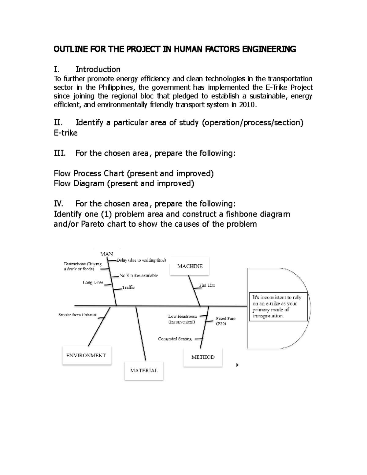 Outline Methods Engineering and Work Measurement Project 1 - OUTLINE ...