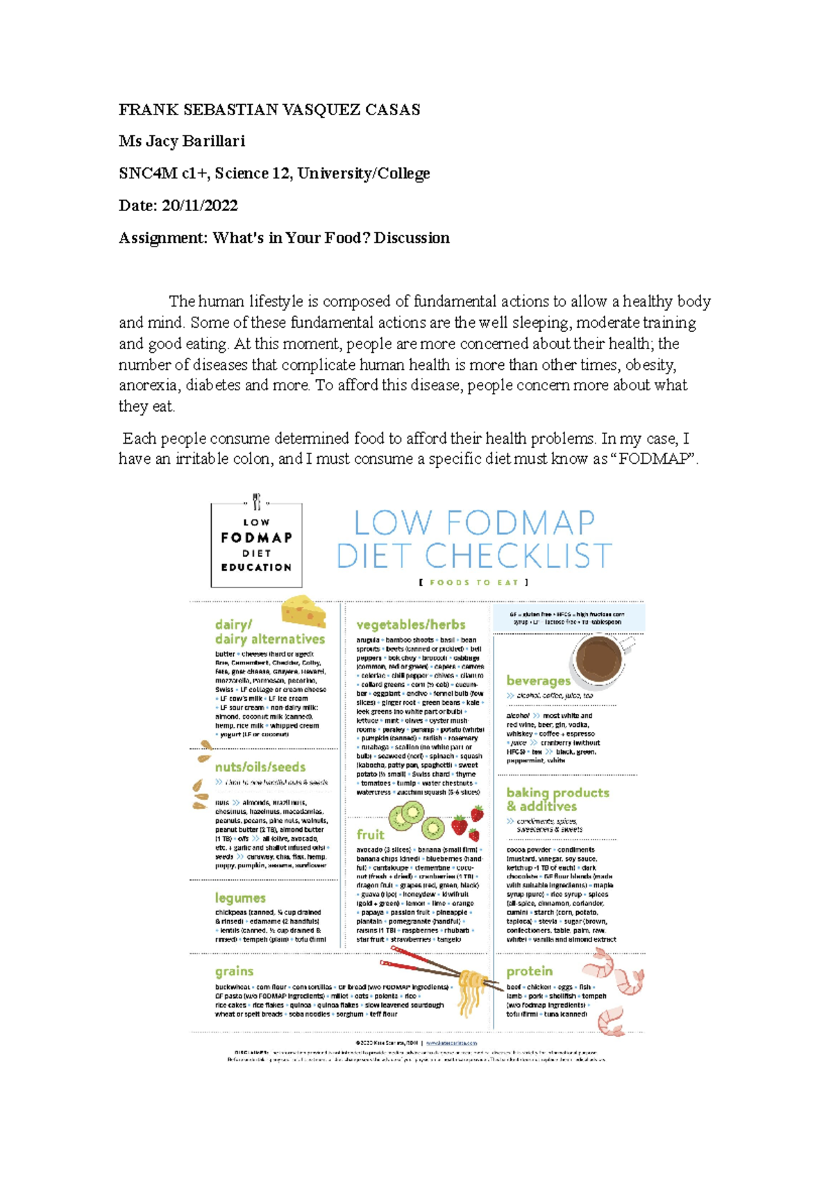 What is in your food - FRANK SEBASTIAN VASQUEZ CASAS Ms Jacy Barillari ...