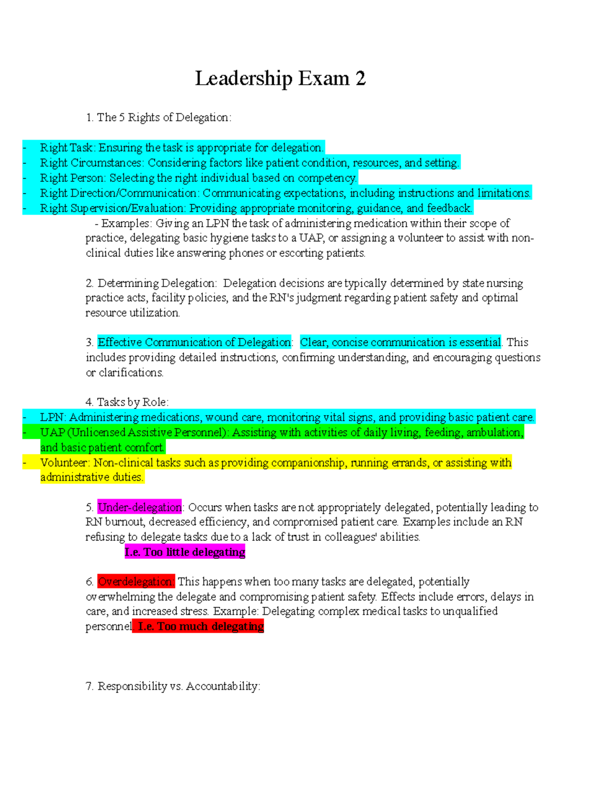 Leadership Exam 2 study guide - Sure, here are the answers to the ...