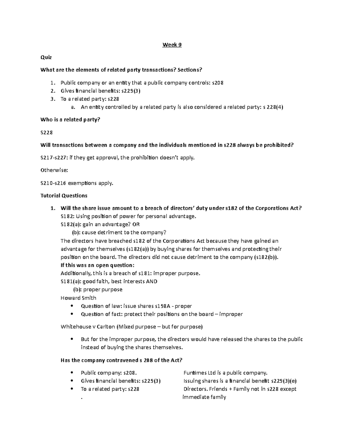 Week-9-Questions - Tutorial questions and answers - Week 9 Quiz What ...