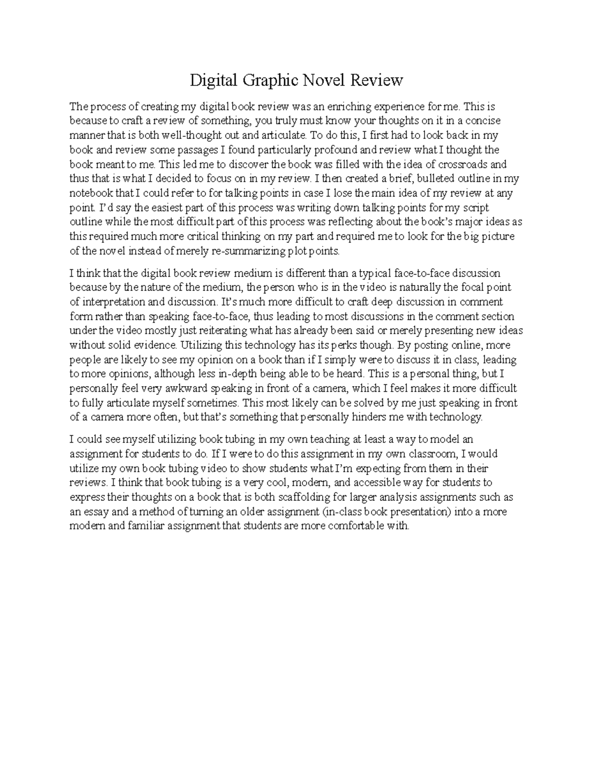 Digital Graphic Novel Book Review LAE4464 - Digital Graphic Novel ...