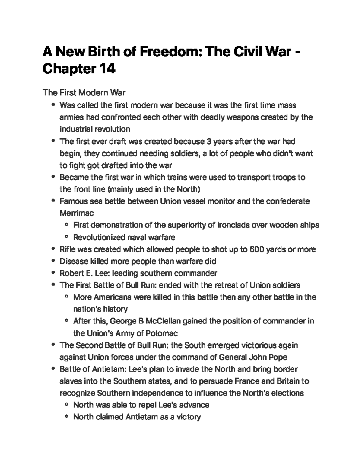 A New Birth of Freedom The Civil War -Chapter 14 - A N ew B i r t h o f ...