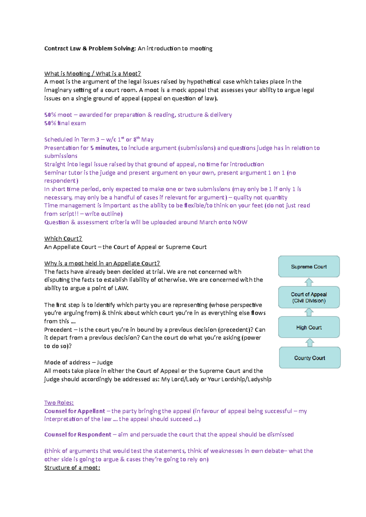 An introduction to mooting - A moot is a mock appeal that assesses your ...