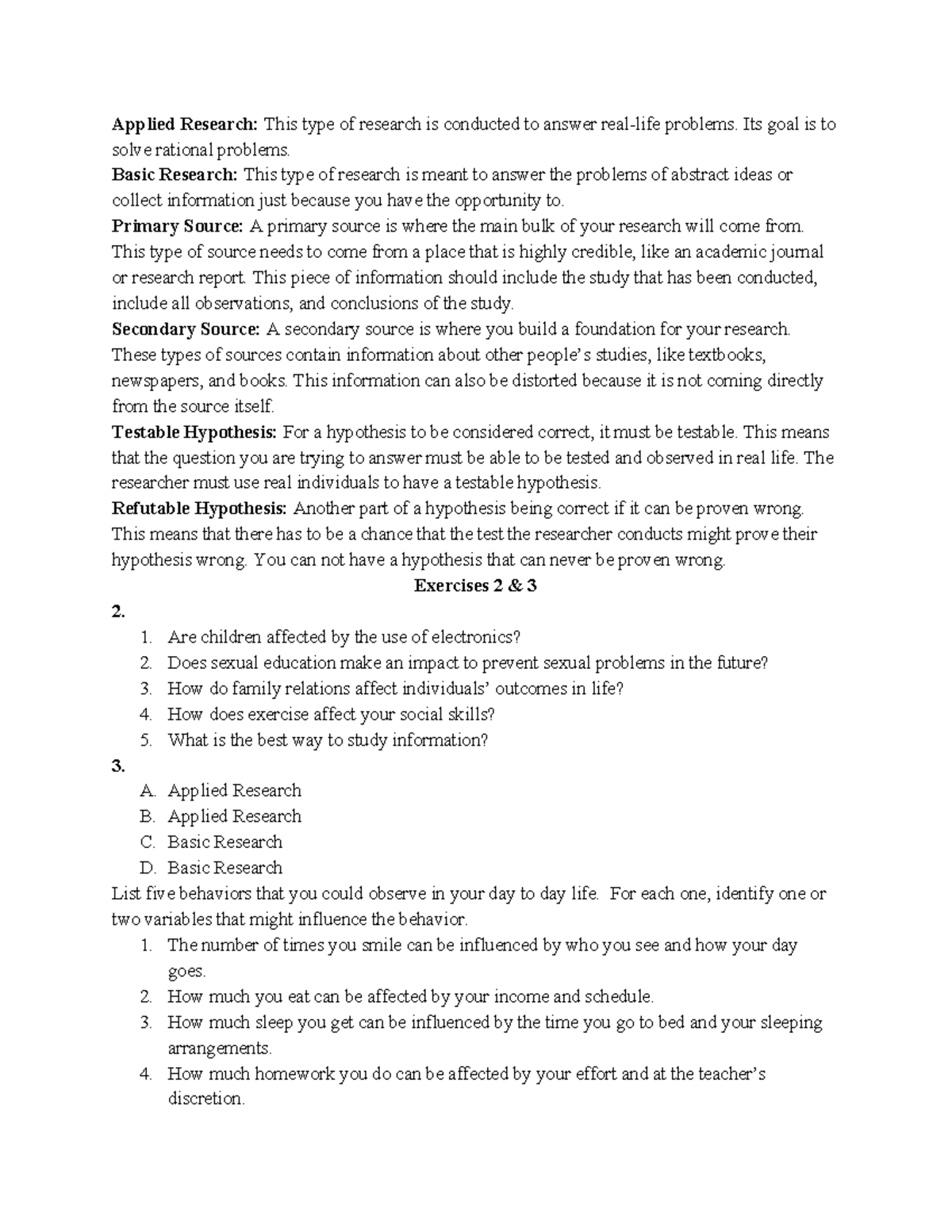Research Methods Homework 2 - Applied Research: This type of research ...