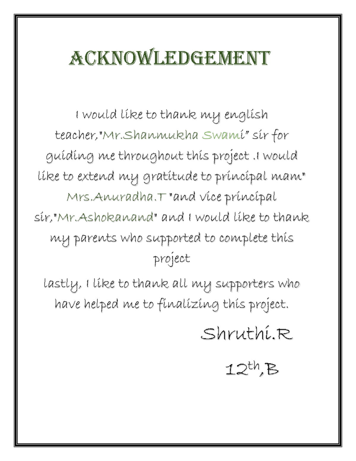 Importance of reading books - acknowledgement I would like to thank my ...