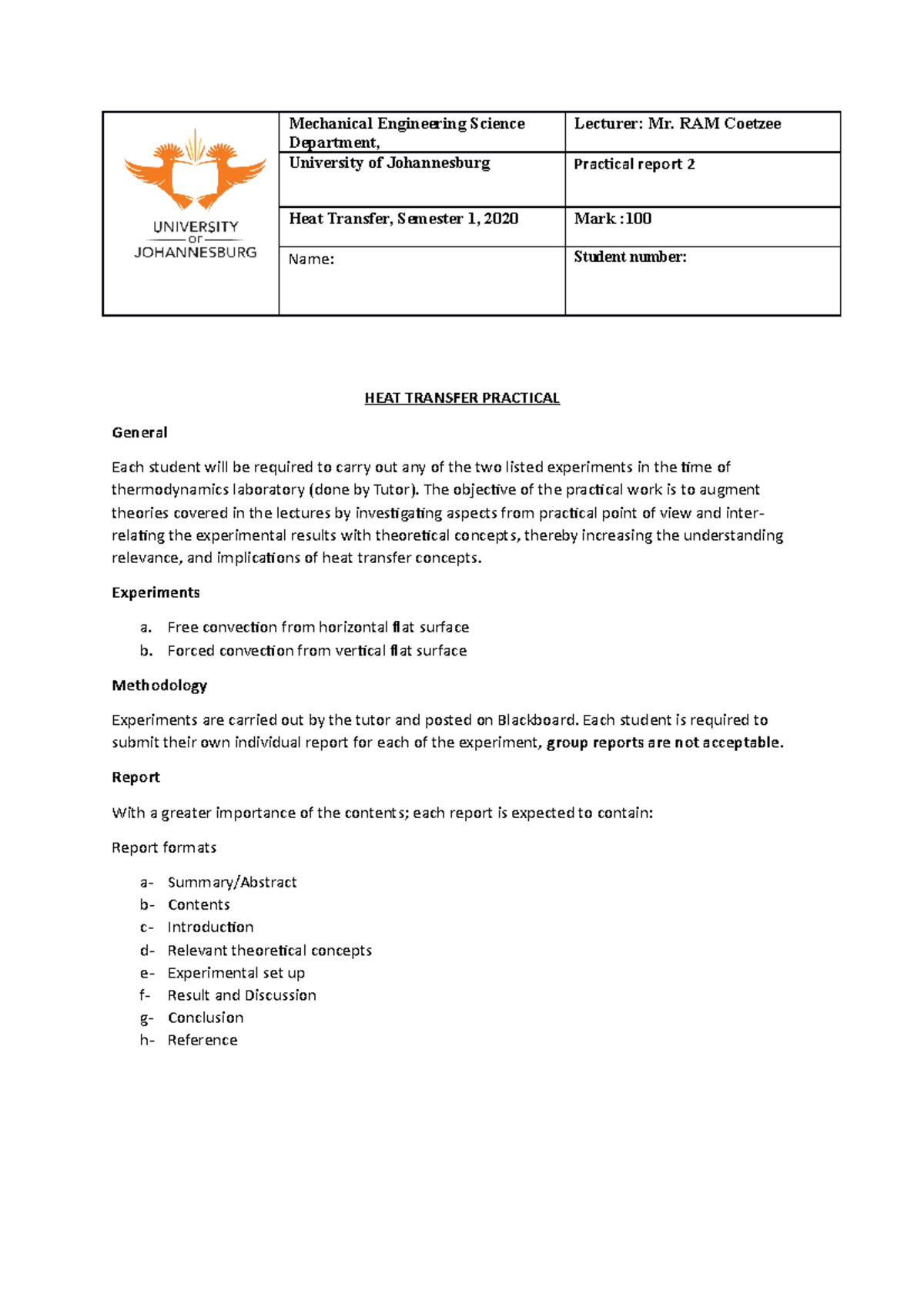 Sample/practice exam - Mechanical Engineering Science Department ...