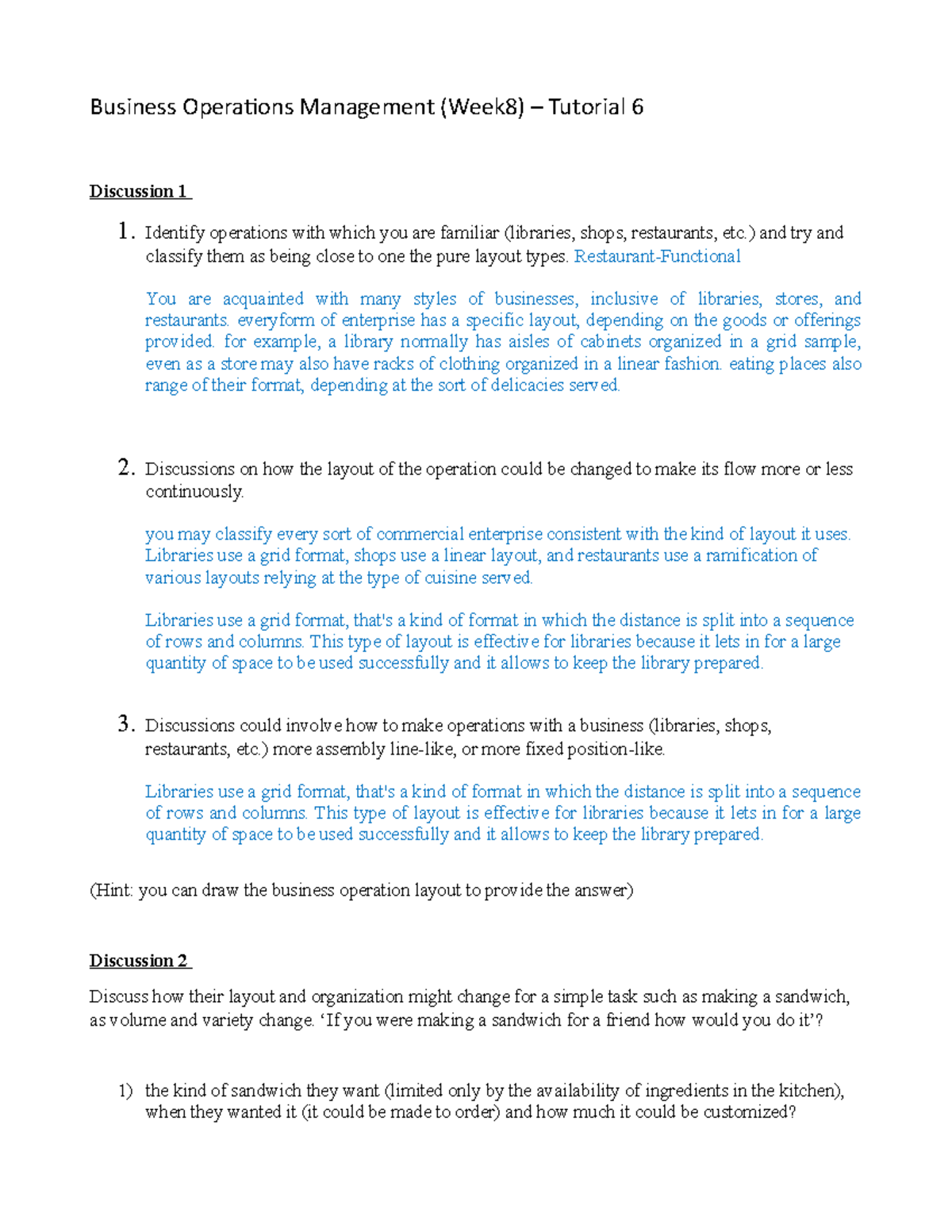 BOM Tutorial 6 w8 (2022)-3 - Business Operations Management (Week8 ...