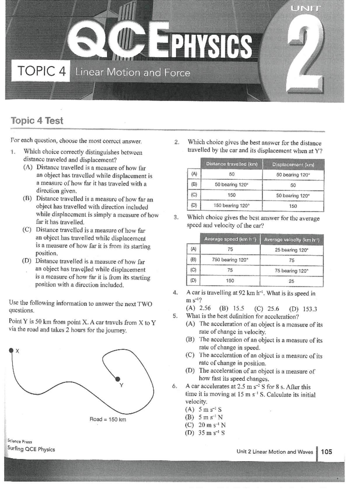 Revision Sheet 3 for mock EXT EXAM - UNIT QCEPHYSICS TOPIC 4 Linear Motion and Force Topic 4 ...